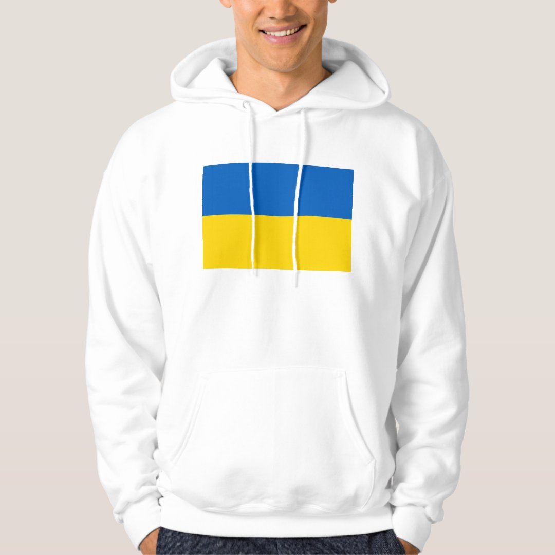 Hooded Sweatshirt with Flag of Ukraine | Zazzle
