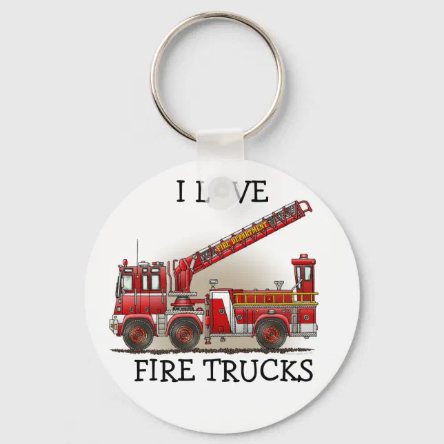 Hook and Ladder Fire Truck Keychain ILFT | Zazzle
