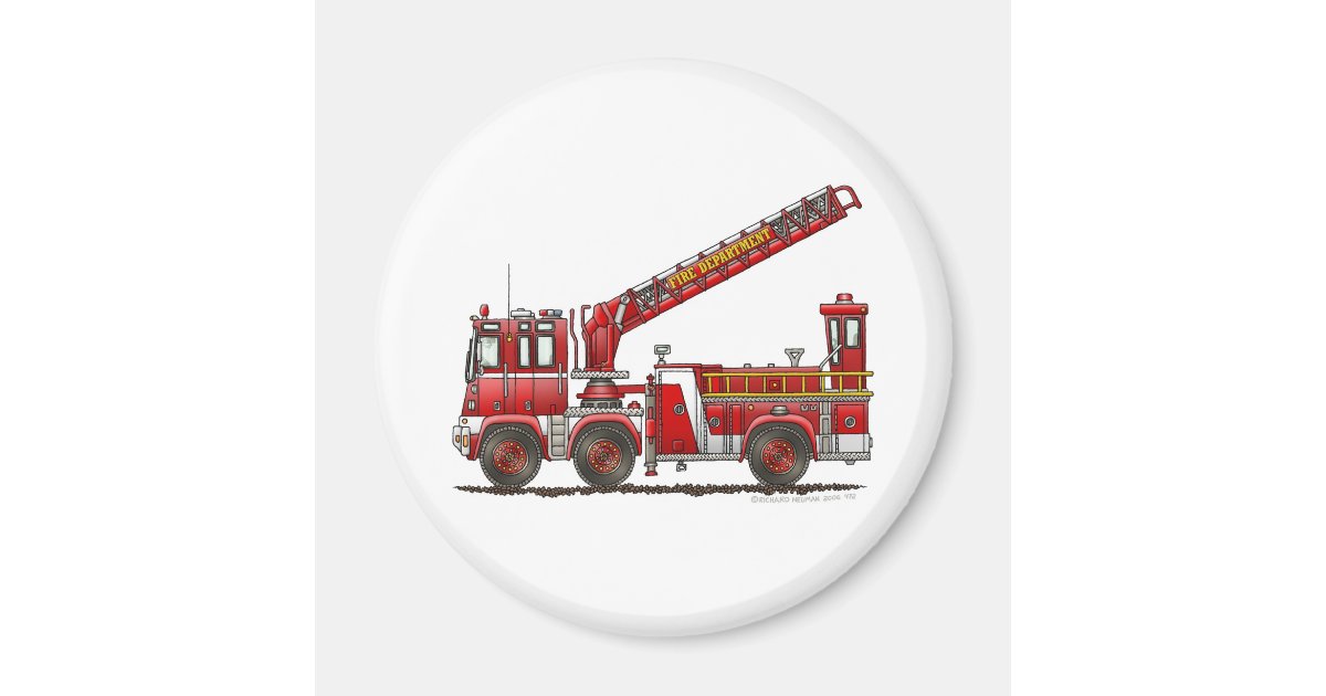 Hook and Ladder Fire Truck Magnet | Zazzle