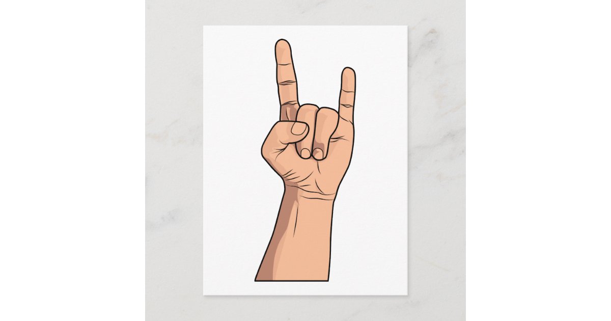 Hook 'em Hand Sign Gesture Postcard | Zazzle