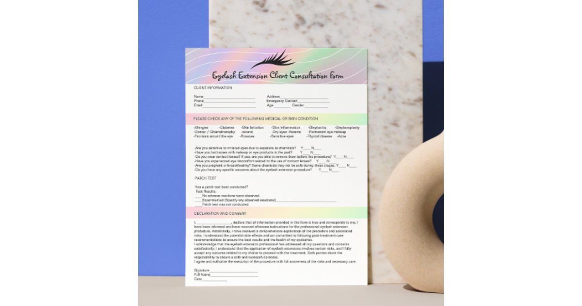 Hook Up Format Allergy Patch Test Lashes Client Letterhead | Zazzle