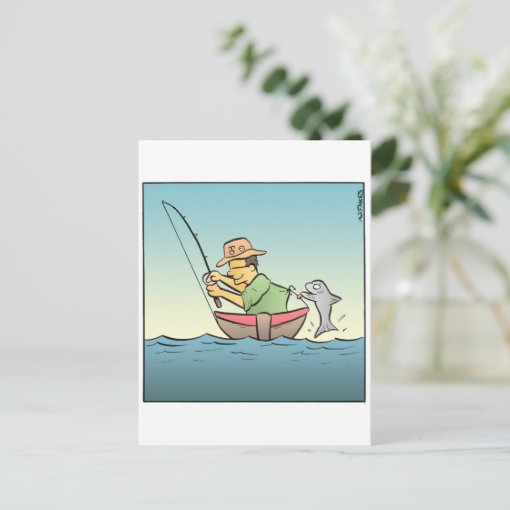 Hooked Fisherman Postcard | Zazzle