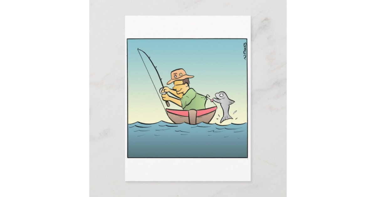 Hooked Fisherman Postcard | Zazzle