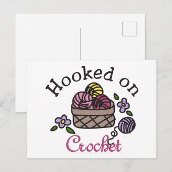Hooked On Crochet Postcard | Zazzle