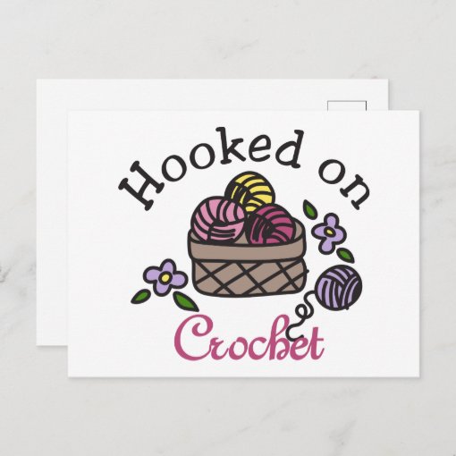 Hooked On Crochet Postcard | Zazzle