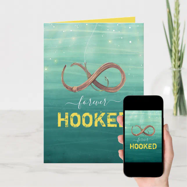 Hooked on You Funny Unique Fish Valentine's Day Card | Zazzle