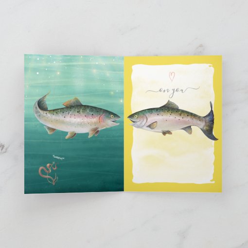 Hooked on You Funny Unique Fish Valentine's Day Card | Zazzle