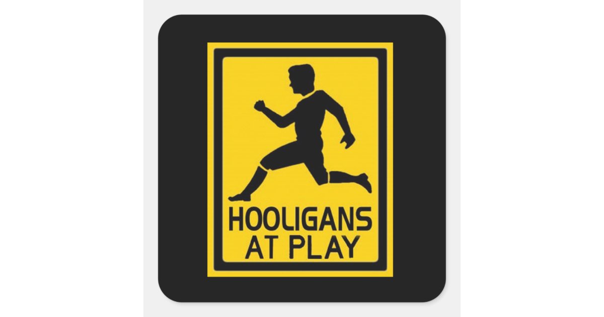 Hooligans At Play Square Sticker | Zazzle