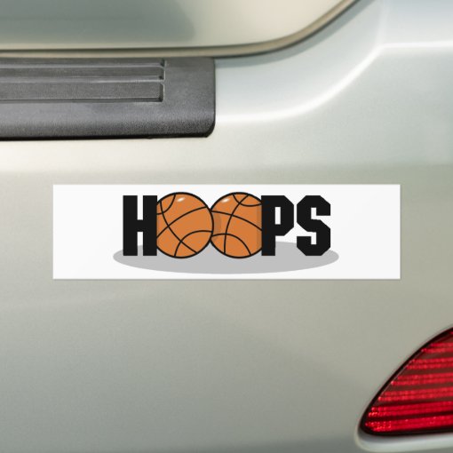 Hoops basketball bumper sticker | Zazzle