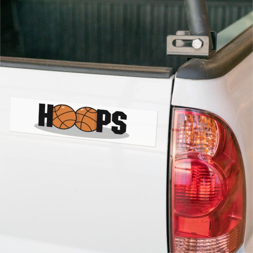 Hoops basketball bumper sticker | Zazzle