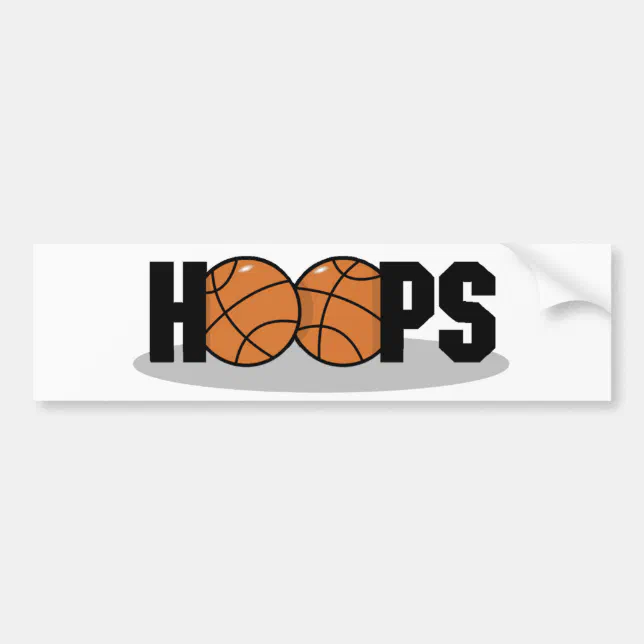 Hoops basketball bumper sticker | Zazzle