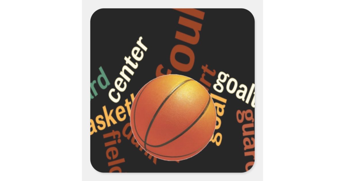 Hoops Basketball Sport Fanatics.jpg Square Sticker | Zazzle