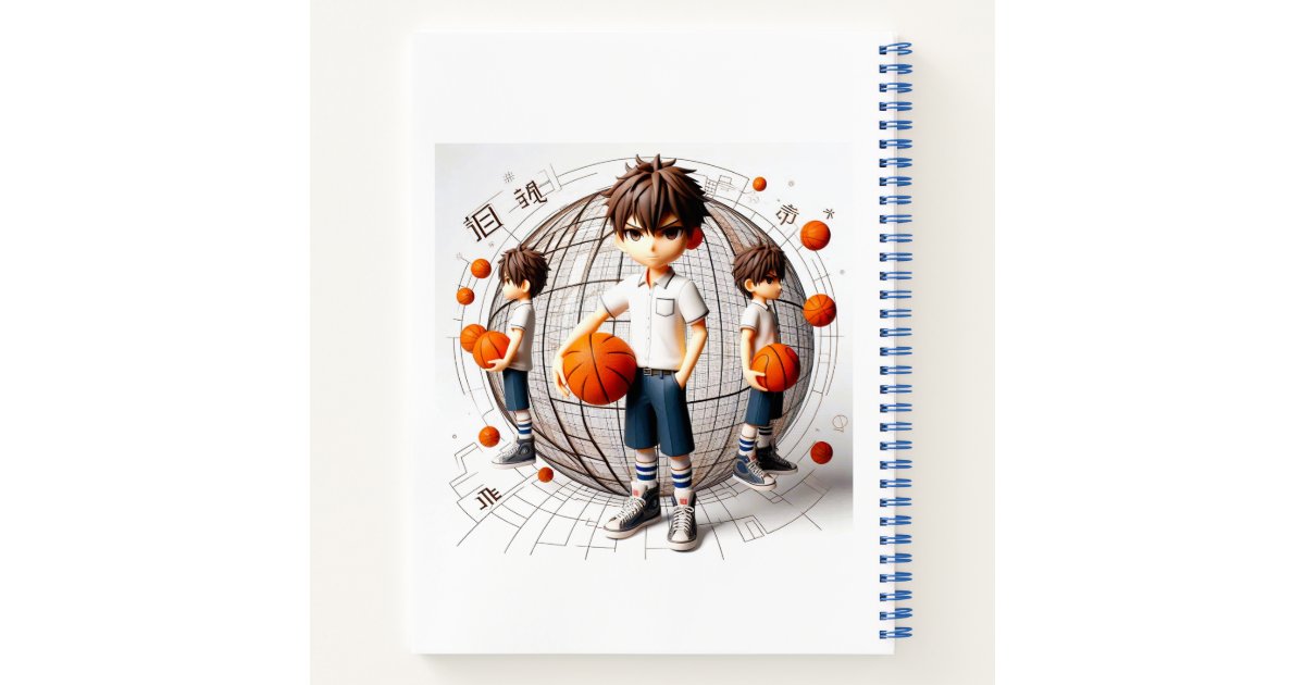 Hoops & Dreams – 3D Anime Basketball Notebook | Zazzle