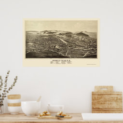 Hoosick Falls, NY Panoramic Map - 1889 Poster | Zazzle