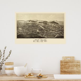 Hoosick Falls, NY Panoramic Map - 1889 Poster | Zazzle