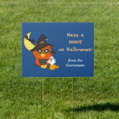 Hoot Halloween Owl Personalized Sign | Zazzle