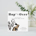 Hop On Over Modern Bunny Easter Brunch Invitation | Zazzle