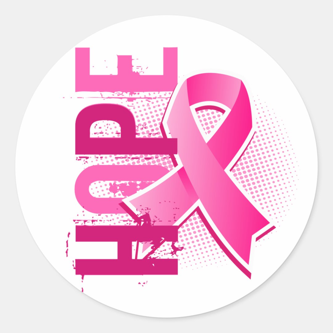 Hope 2 Breast Cancer Classic Round Sticker | Zazzle