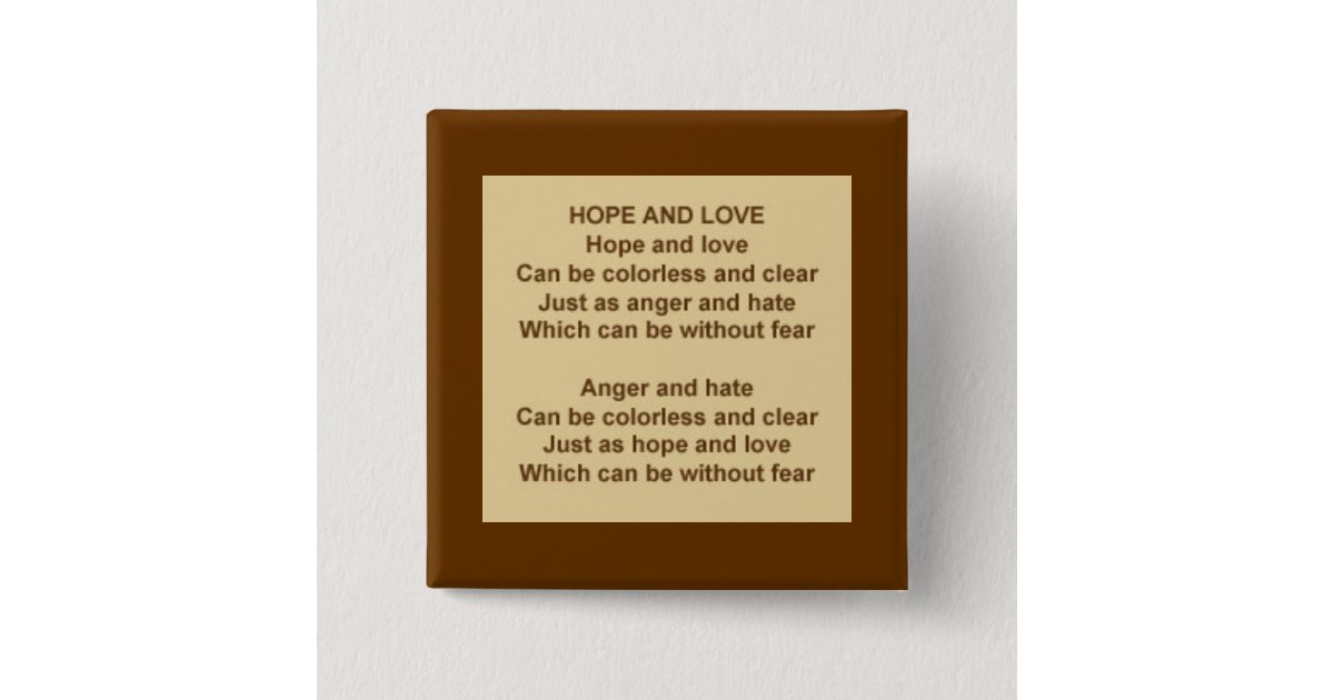 Hope And Love Button | Zazzle.com