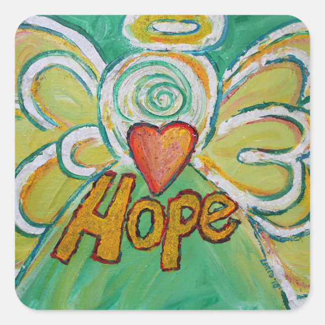 Hope Angel Inspirational Word Art Decal Stickers | Zazzle