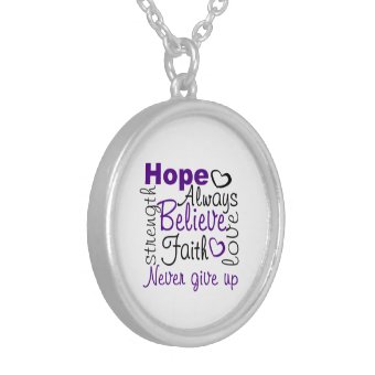 Hope Believe Always Never Give Up Heart Necklace | Zazzle