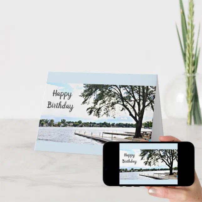 HOPE BIRTHDAY IS LIKE A DAY AT THE "LAKE" CARD | Zazzle