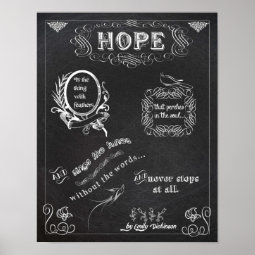 Hope chalkboard chalk board poster 11x14 | Zazzle