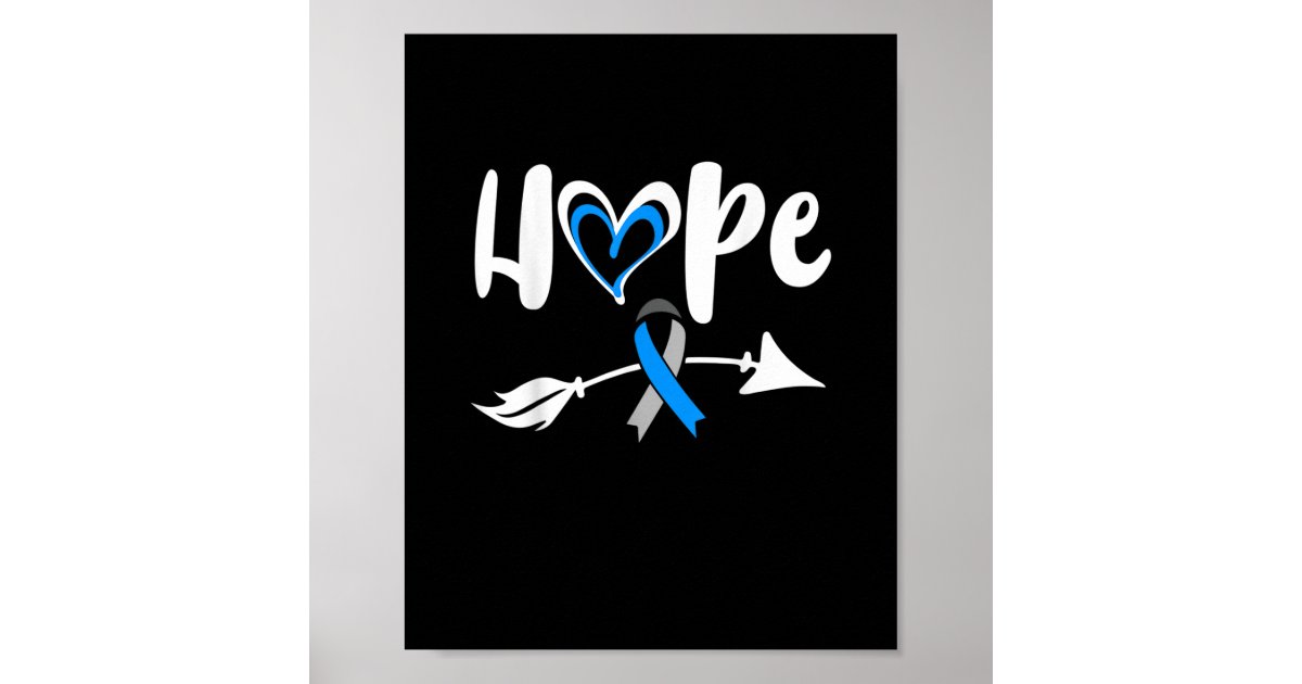 Hope Diabetes Type 1 Ribbon Type 2 Diabetes Awaren Poster | Zazzle