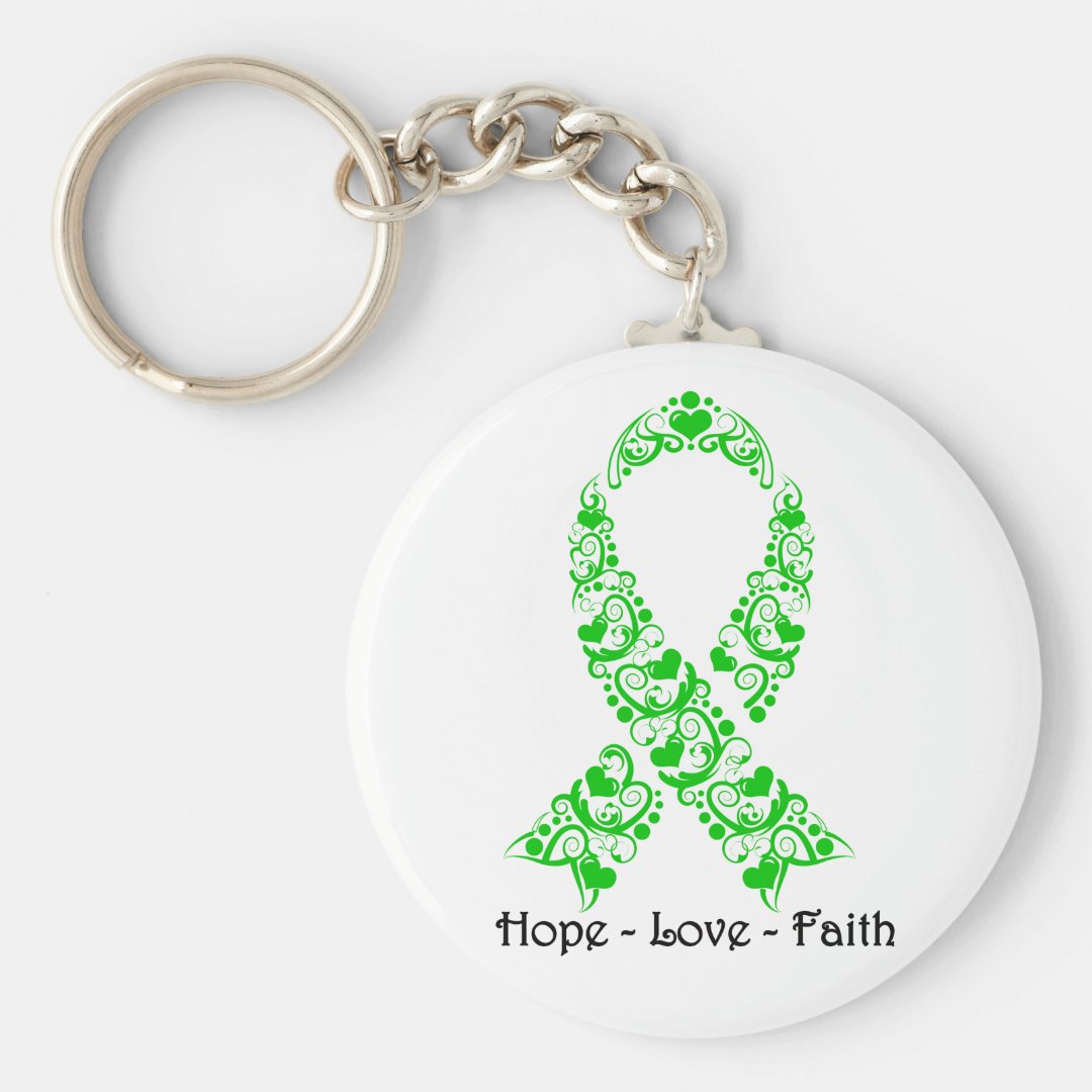 Hope Green Awareness Ribbon Keychain | Zazzle