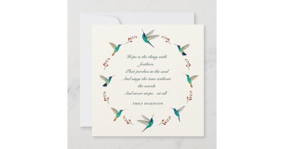 Hope Hummingbird Sympathy Thank You Card | Zazzle