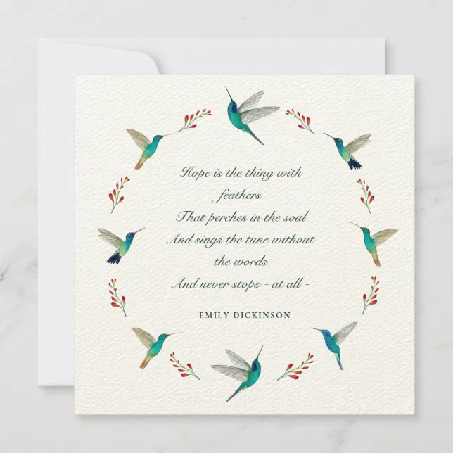 Hope Hummingbird Sympathy Thank You Card | Zazzle