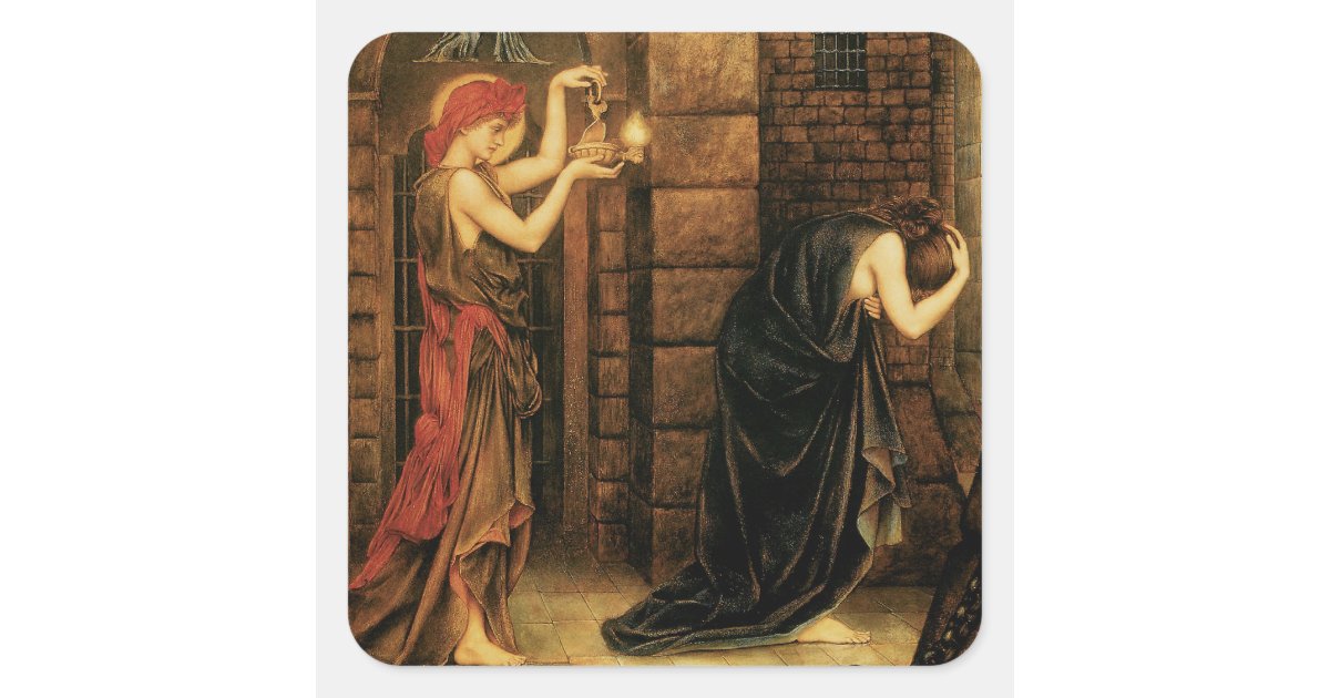 Hope in a Prison of Despair by Evelyn De Morgan Square Sticker | Zazzle