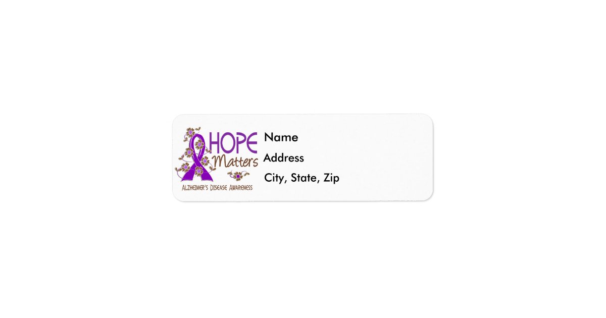 Hope Matters 3 Alzheimer's Disease Label | Zazzle