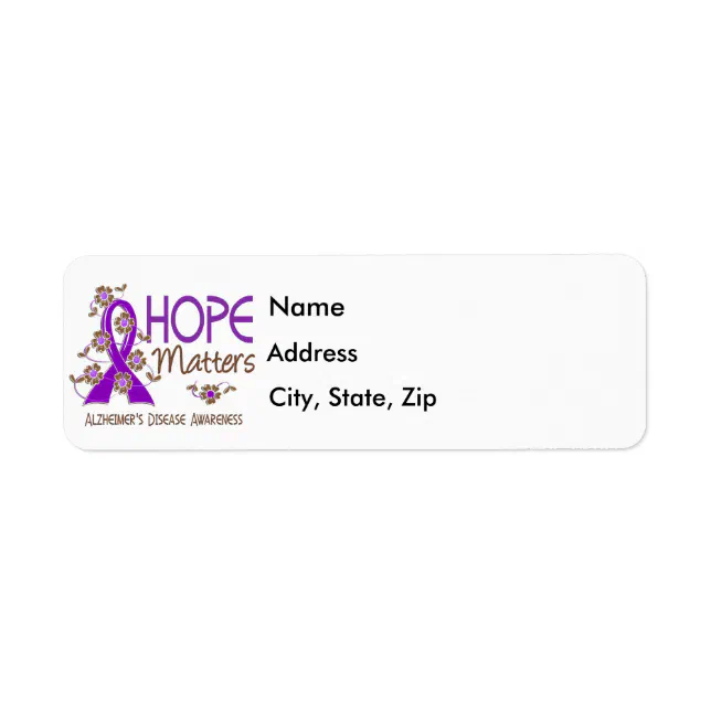 Hope Matters 3 Alzheimer's Disease Label | Zazzle