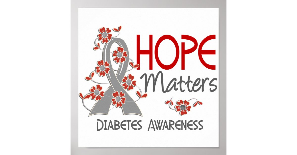 Hope Matters 3 Diabetes Poster | Zazzle