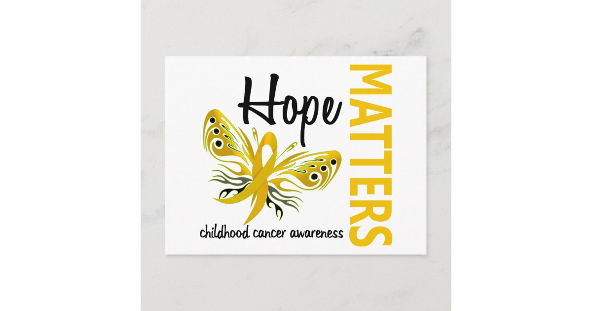 Hope Matters Butterfly Childhood Cancer Postcard | Zazzle