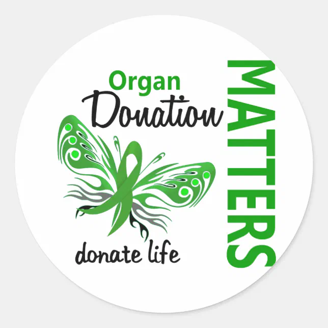 Hope Matters Butterfly Organ Donation Classic Round Sticker | Zazzle