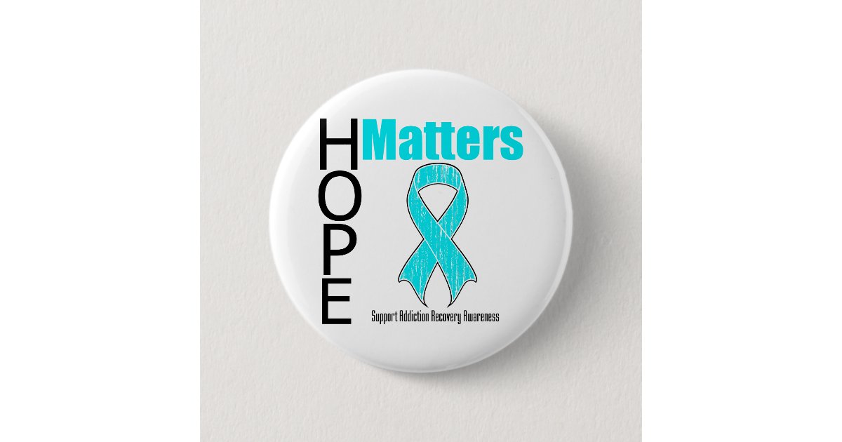 Hope Matters Ribbon Addiction Recovery Awareness Pinback Button | Zazzle