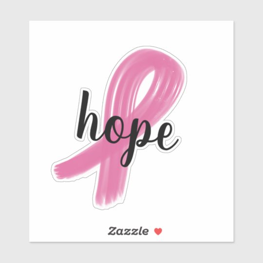 Hope Pink Ribbon Cancer Awareness Vinyl Cut Sticke Sticker | Zazzle.com