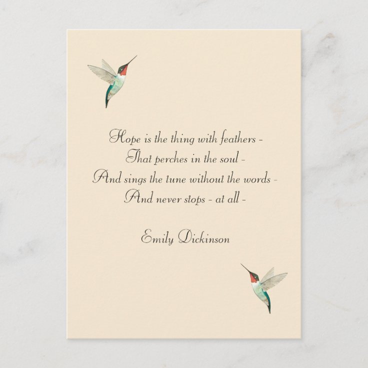 Hope Ruby-throated Hummingbirds Postcard | Zazzle