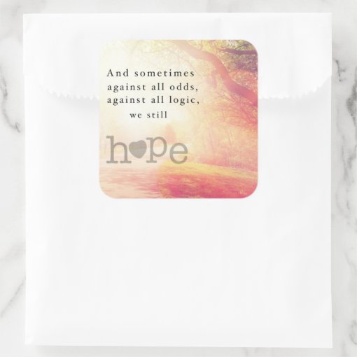 Hope Square Sticker | Zazzle
