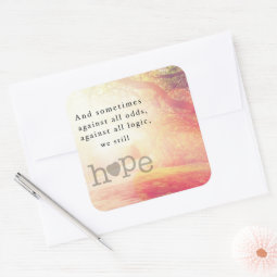 Hope Square Sticker | Zazzle
