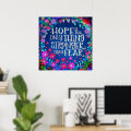 Hope Stronger Than Fear Pretty Floral Inspiring Poster | Zazzle