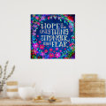Hope Stronger Than Fear Pretty Floral Inspiring Poster | Zazzle