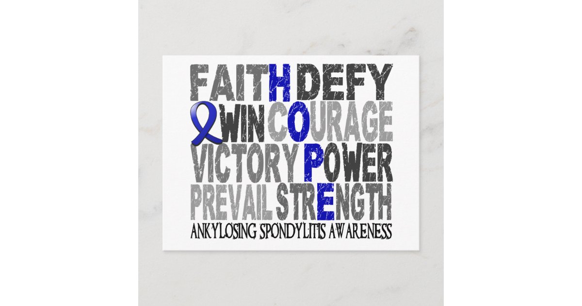 Hope Word Collage Ankylosing Spondylitis Postcard | Zazzle