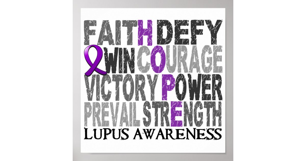 Hope Word Collage Lupus Poster | Zazzle