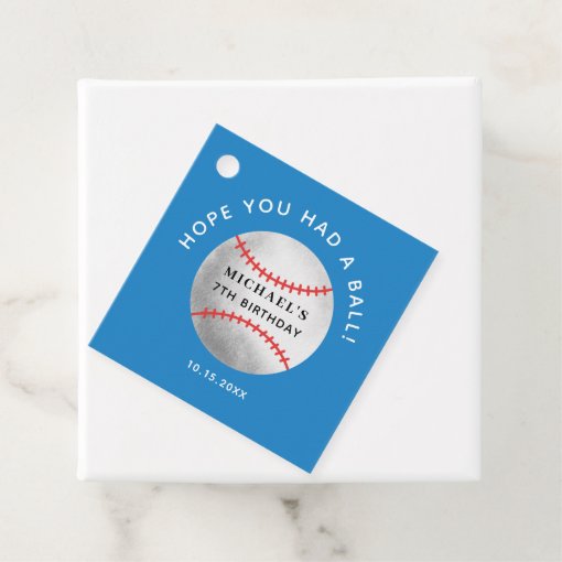 Hope You Had A Ball Baseball Sport Birthday Party Favor Tags | Zazzle