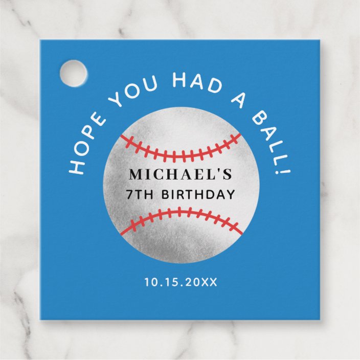 Hope You Had A Ball Baseball Sport Birthday Party Favor Tags | Zazzle.com