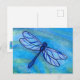 Hopeful Blue Dragonfly Spirit Watercolor Postcard | Zazzle