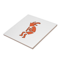 Hopi Flute Player - Southwest Indian Design Tile | Zazzle
